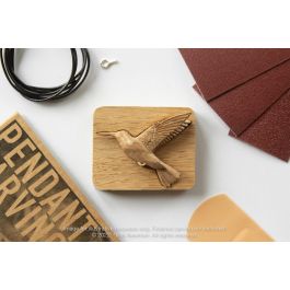 Whittling Kit - Hummingbird - Oak Wood Pendant By Giles Newman