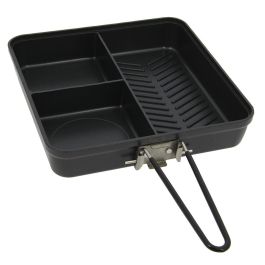 NGT - Compact 3 Way Multi Section Frying Pan with Lid and Folding Handle